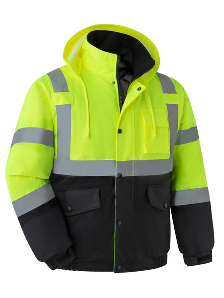 Ubon High Visibility Winter Safety Jackets for Men, Waterproof Reflect